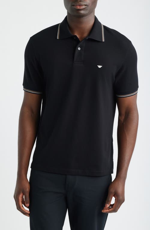 EMPORIO ARMANI tipped cotton polo shirt